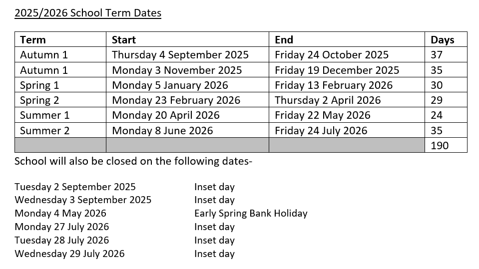 Grappenhall Heys Community Primary School - Term Dates and Opening Hours
