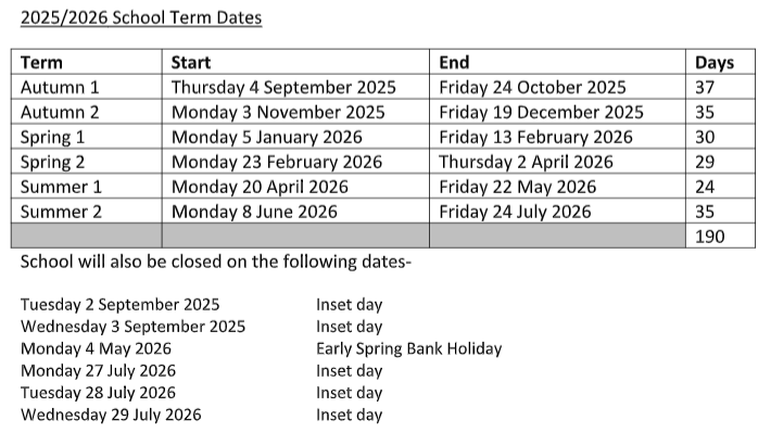Grappenhall Heys Community Primary School - Term Dates and Opening Hours